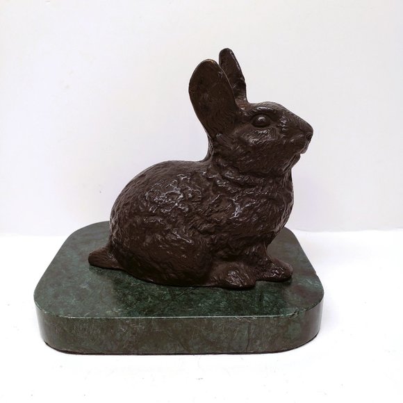 Art | Vintage Rabbit Sculpture Figurine Heavy Metal Brass Bronze Made ...